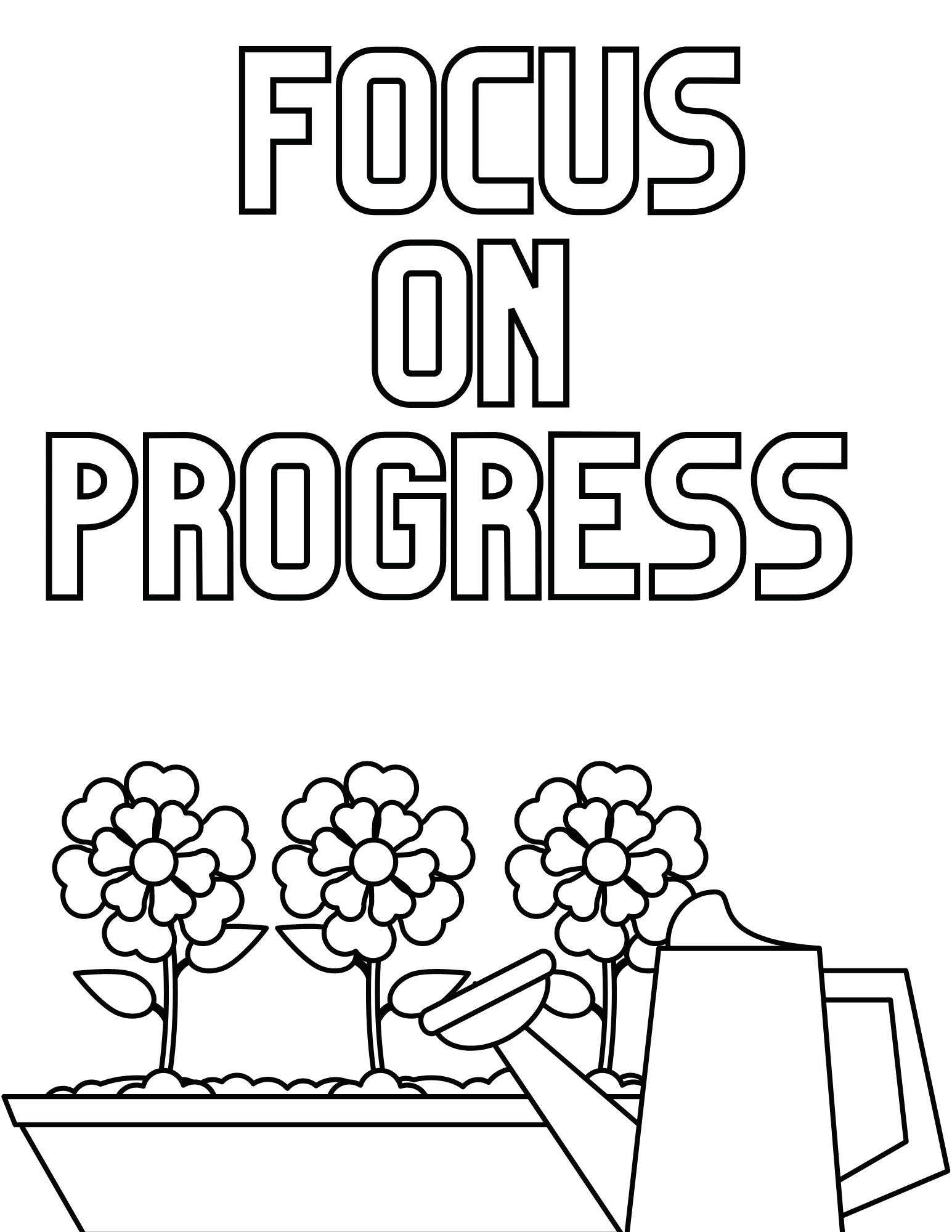 Focus on Progress Coloring Page - Etsy