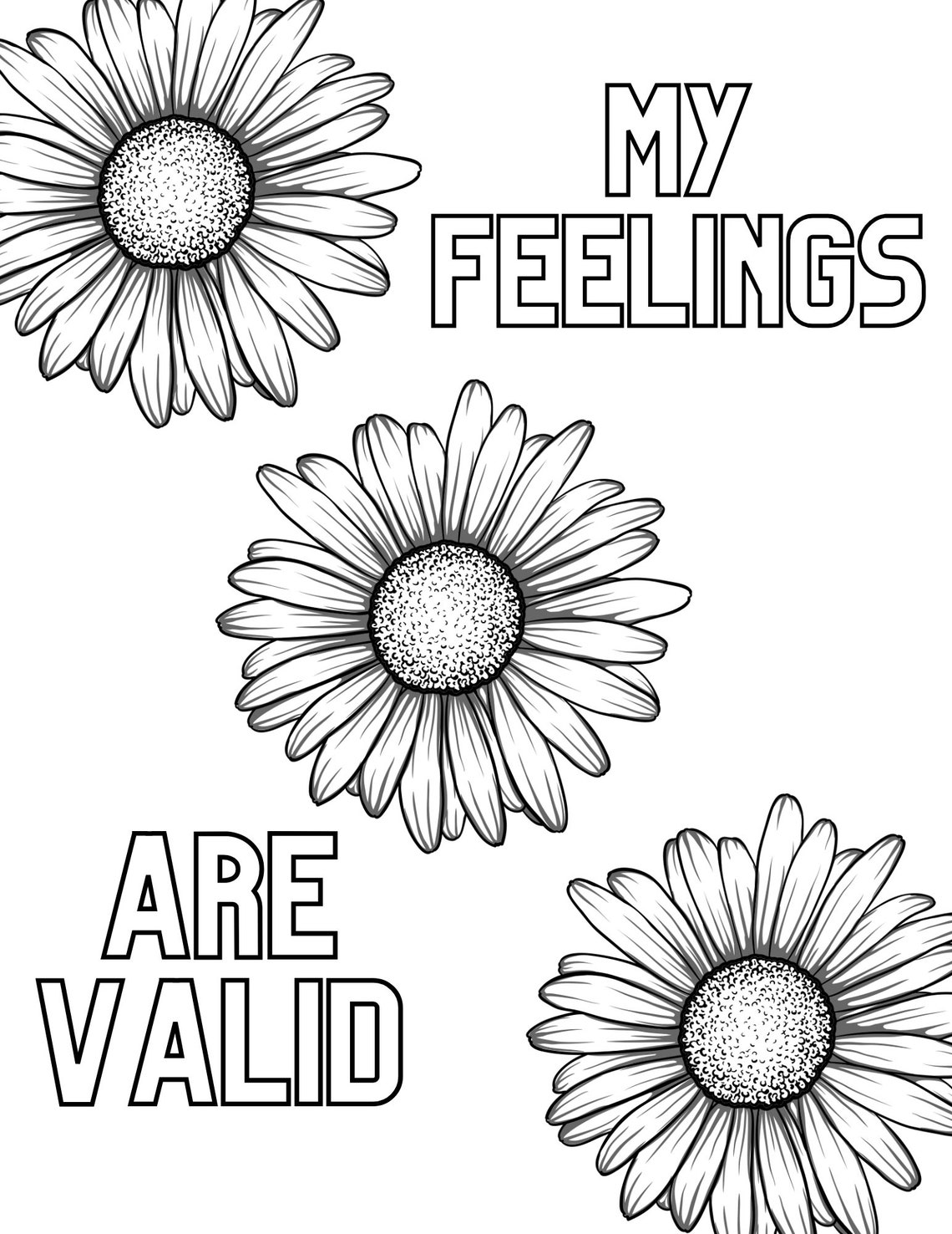 Coloring Page: My Feelings Are Valid - Etsy Canada