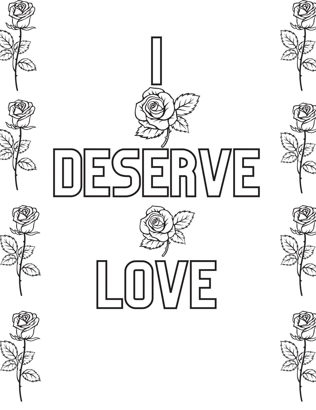 I Deserve Love Coloring Page - Etsy