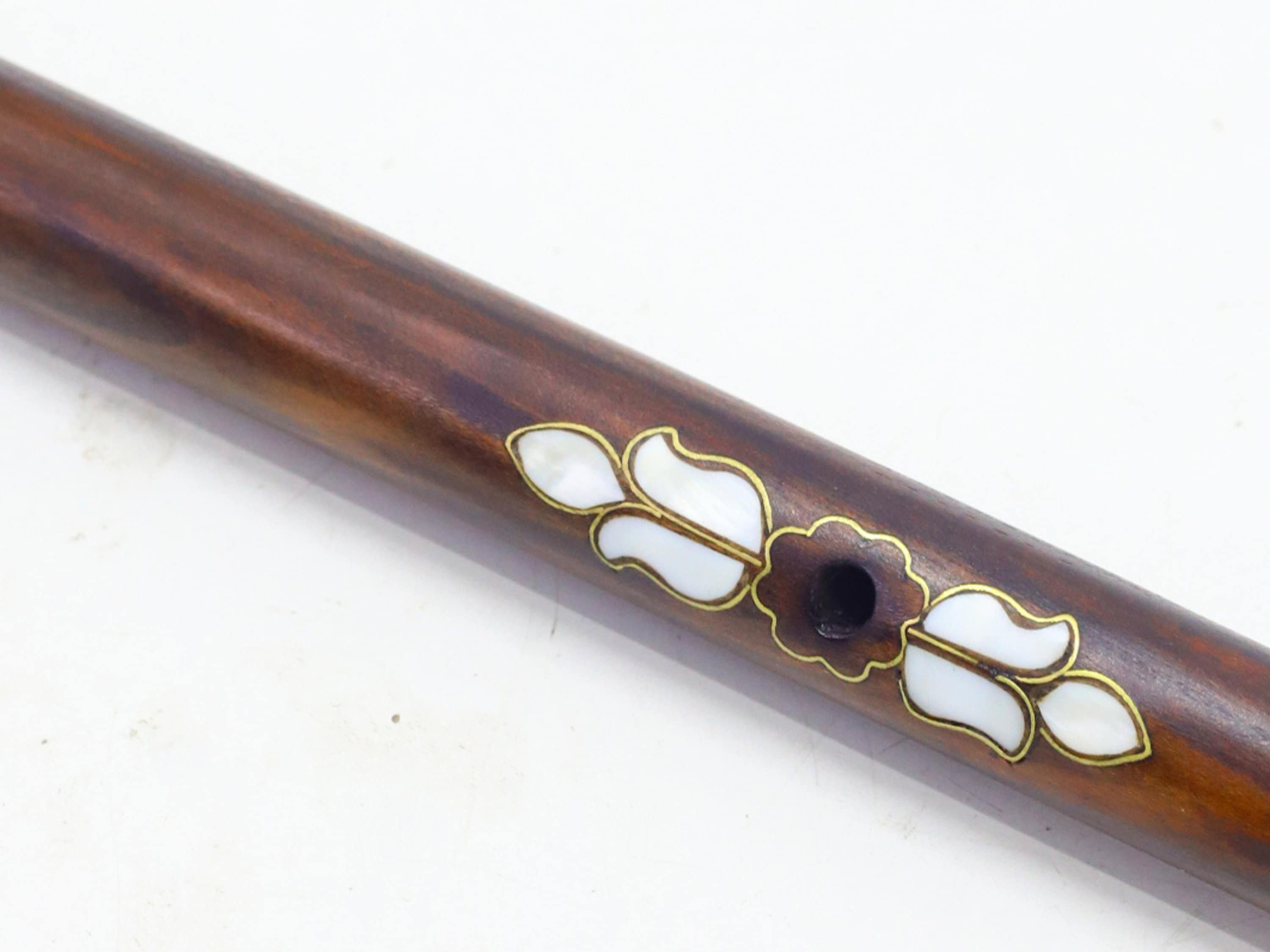 Ebony Wood Flute With Exquisite Mother of Pearl Inlay Handcrafted ...