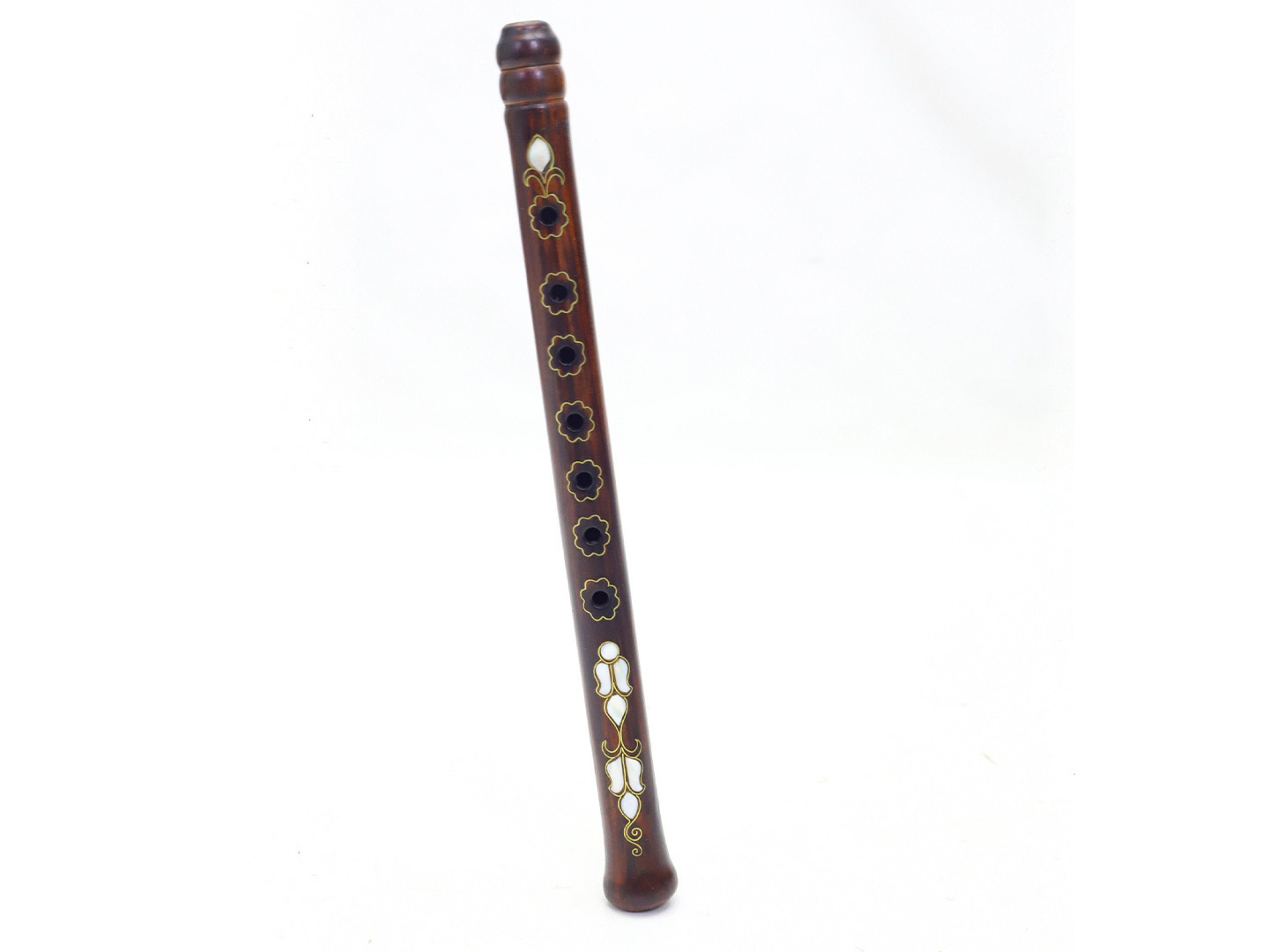 Ebony Wood Flute With Exquisite Mother of Pearl Inlay Handcrafted ...