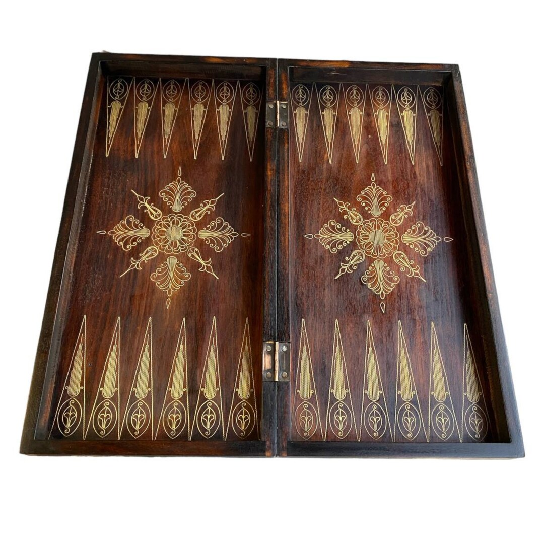 At Your Home : Hand Embroidered Walnut Wood Filigree Backgammon and ...