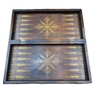 At Your Home : Hand Embroidered Walnut Wood Filigree Backgammon and ...