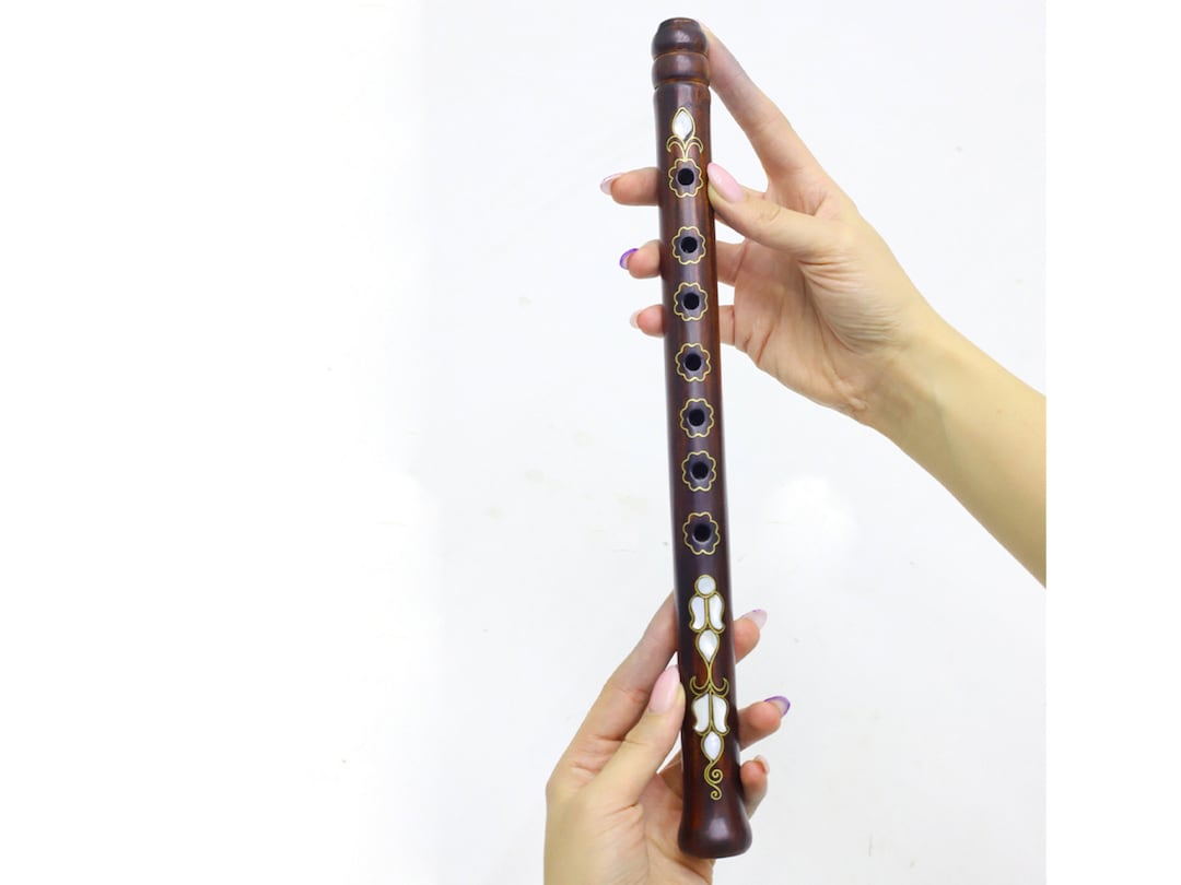 Ebony Wood Flute With Exquisite Mother of Pearl Inlay Handcrafted ...