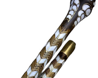 Mother of Pearl Inlaid Walnut Wood Cane Wand for Father's Day and ...