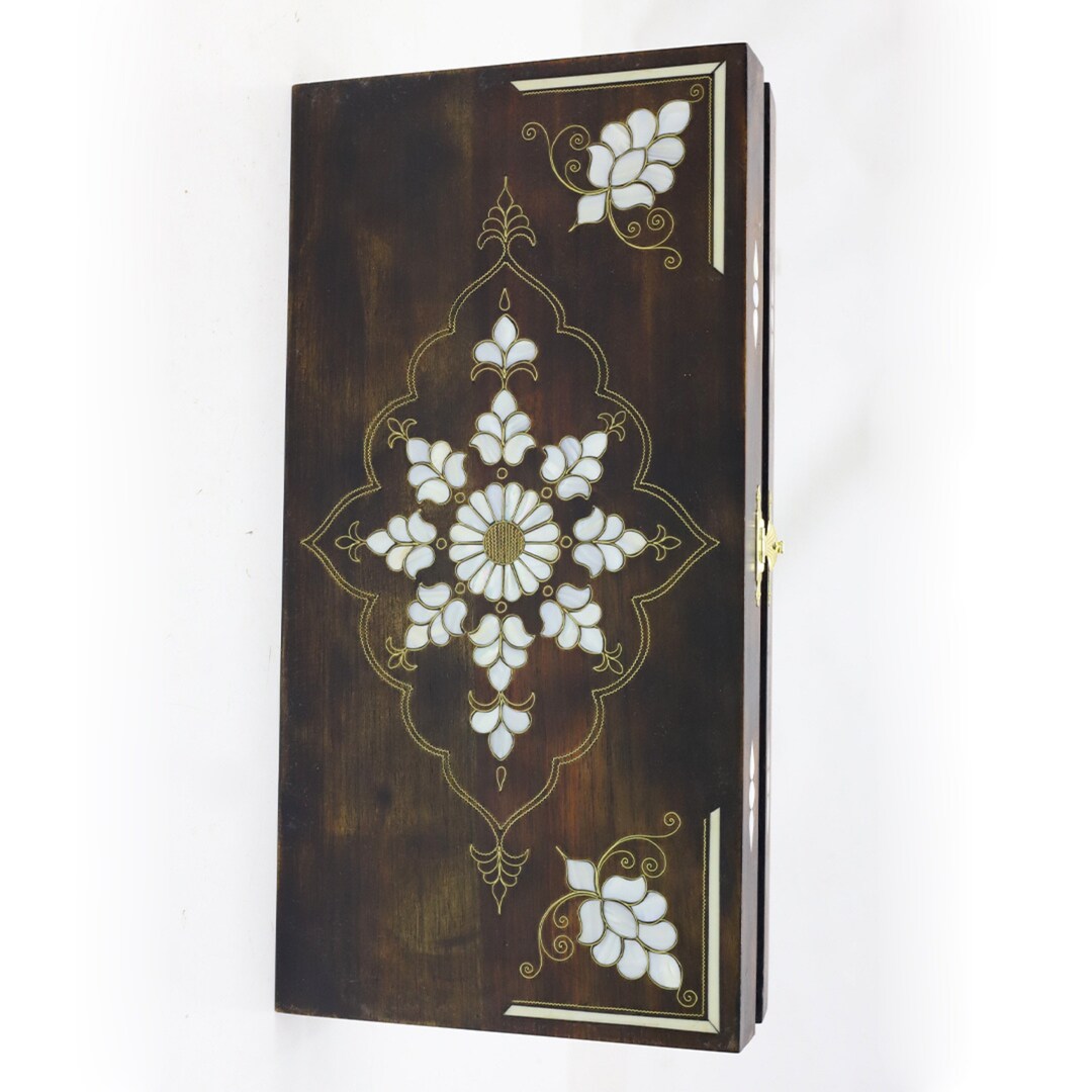 Chest Chess Mother of Pearl Inlaid Bronze Wire Inlaid Walnut Wood Chest ...