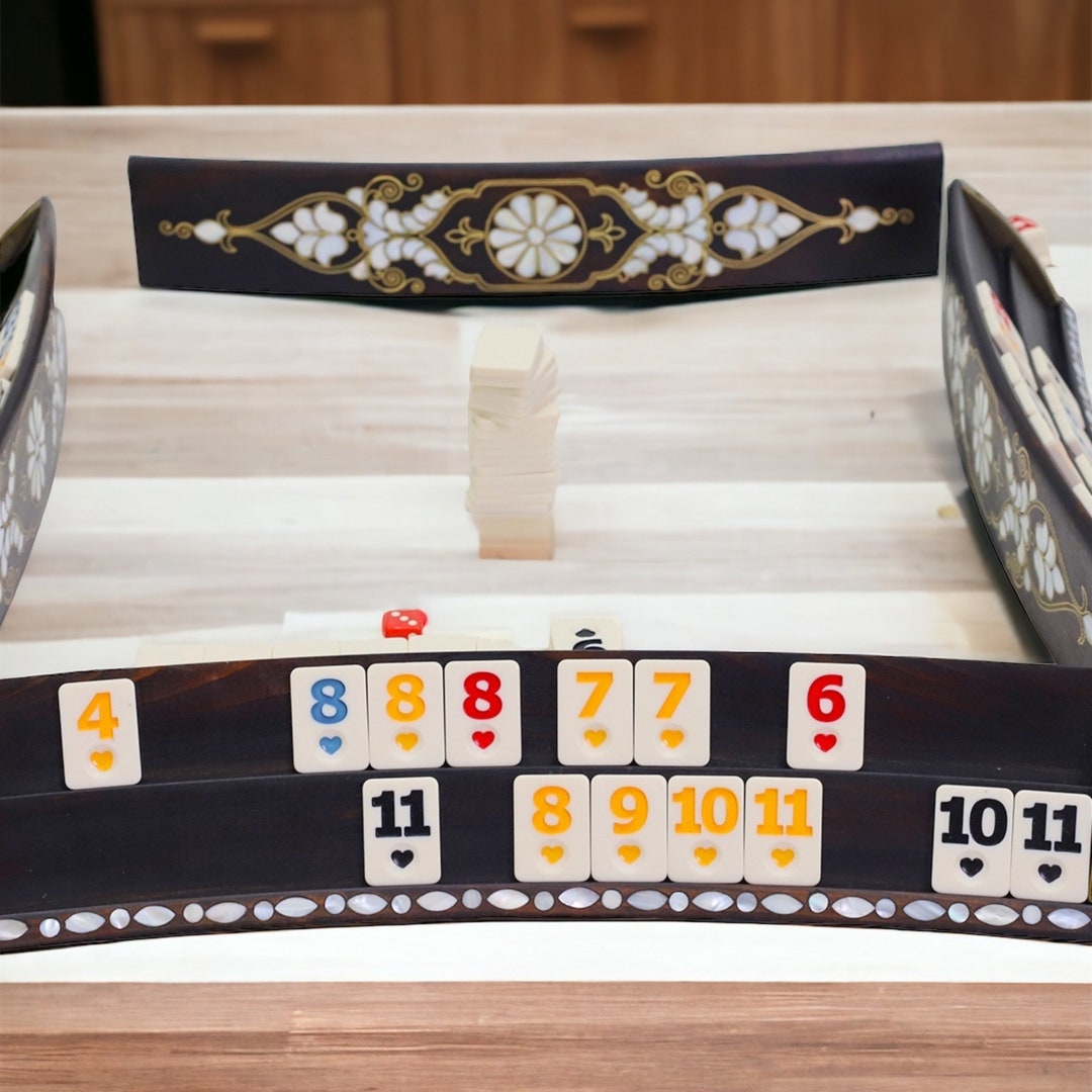 Mother of Pearl Inlaid Oval Okey Set Recognize the Joy of the Game With ...