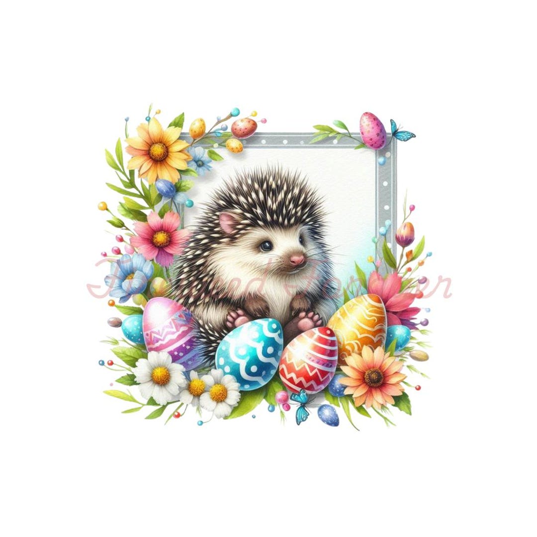 Easter Hedgehog - Digital PNG - Etsy