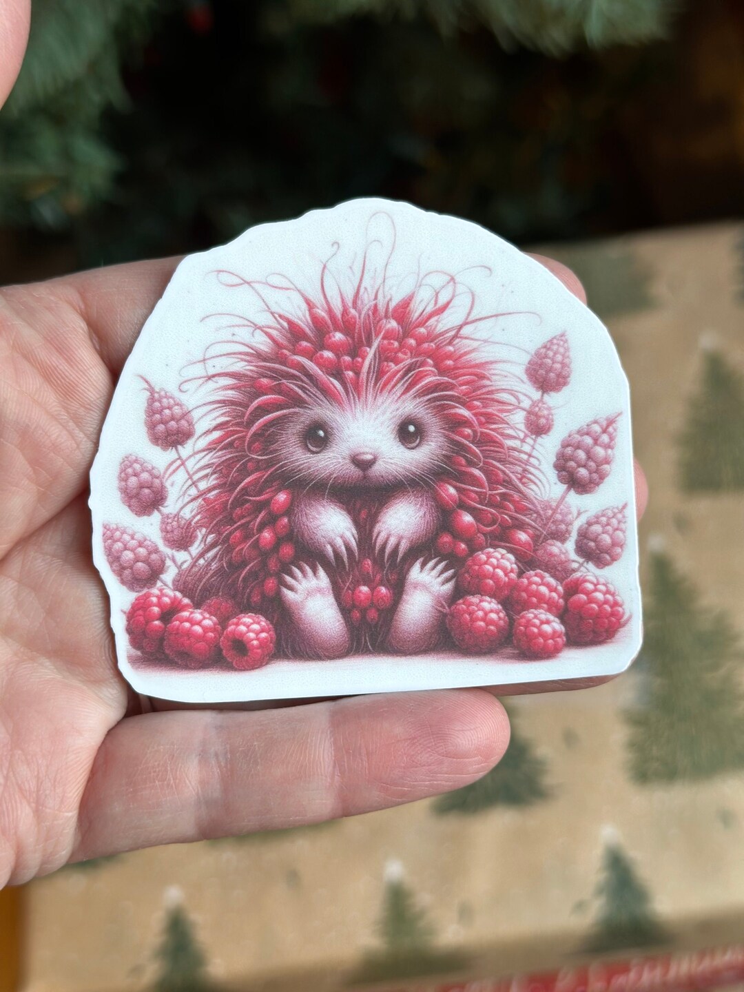Raspberry Porcupine Sticker - Etsy