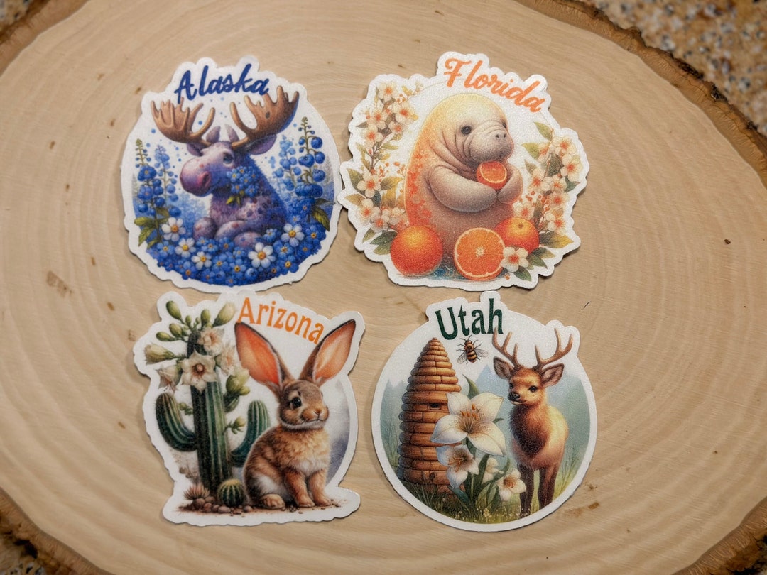 State Flora and Fauna Stickers - Etsy