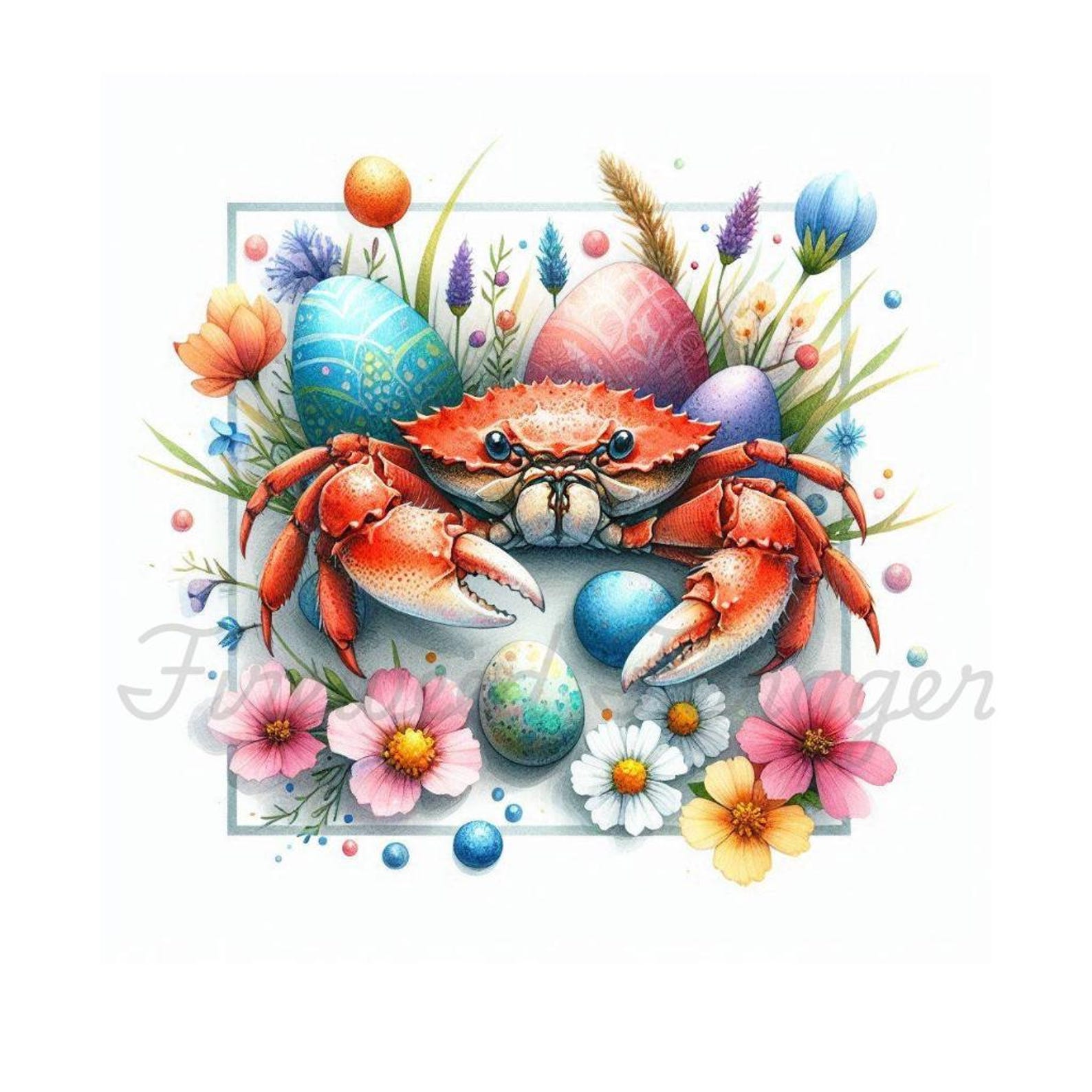 Alaskan Easter Crab - Digital PNG - Etsy