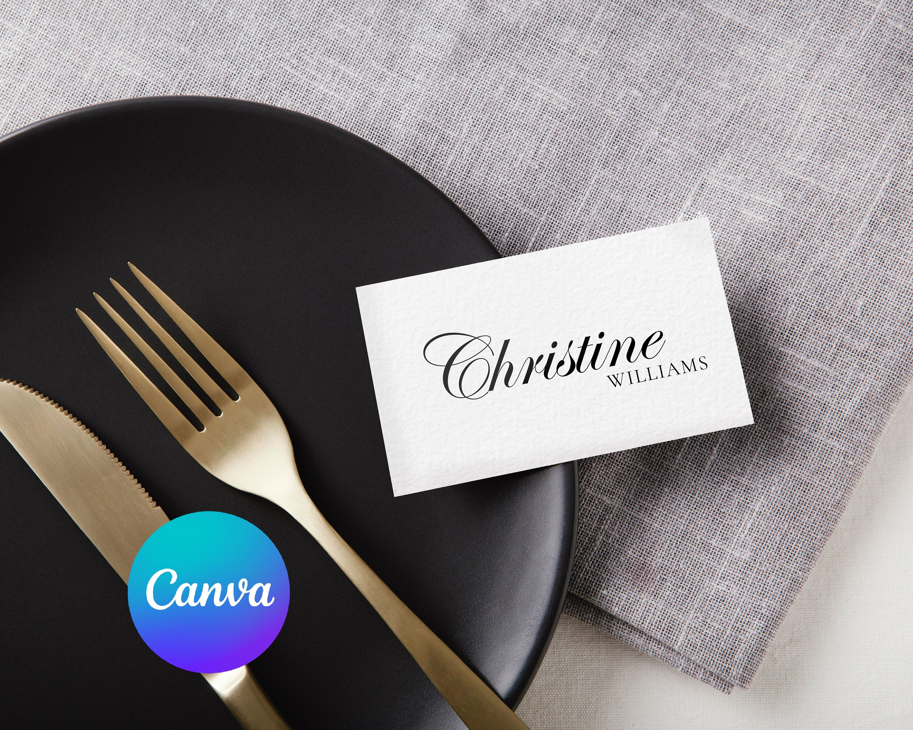 Printable Place Cards Template, Canva Custom Editable Digital Instant ...