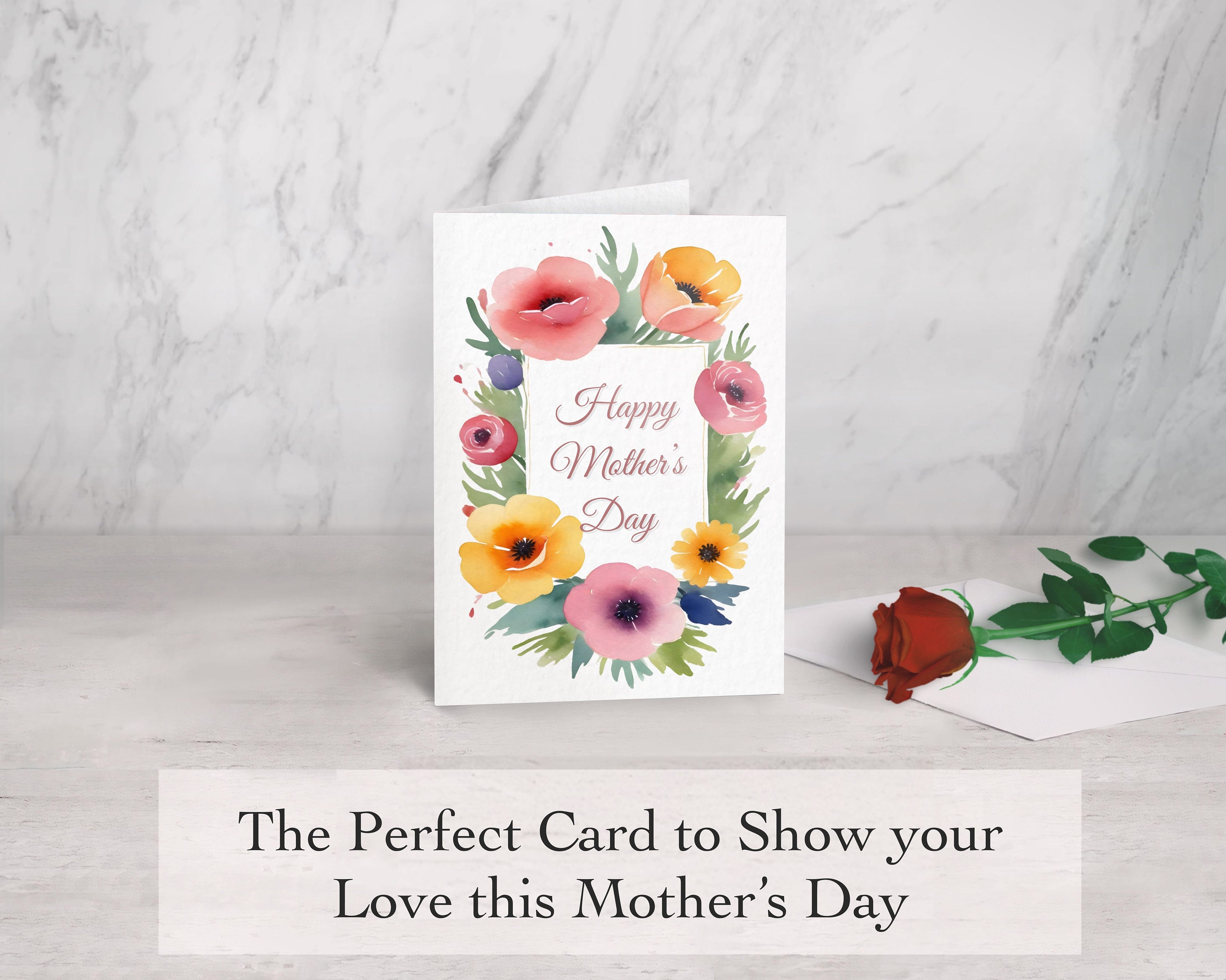 Printable Mothers Day Card Instant Download Elegant Digital Mothers Day ...