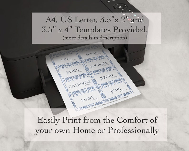 Printable Place Cards, Canva Template Custom Editable, Digital Instant ...