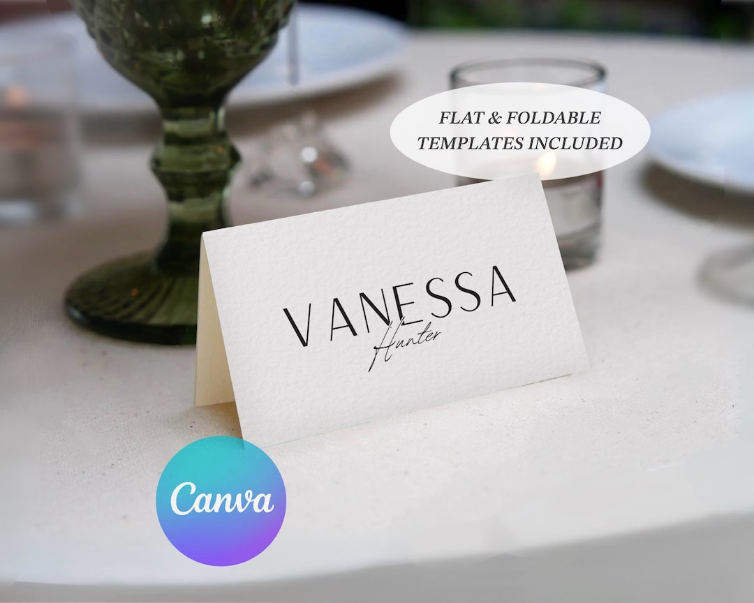 Printable Place Card Template: DIY Editable Custom Elegant Wedding ...