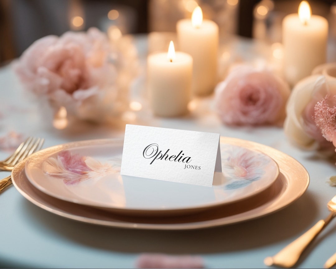 Printable Editable Place Card Canva Template, Custom Elegant Digital ...