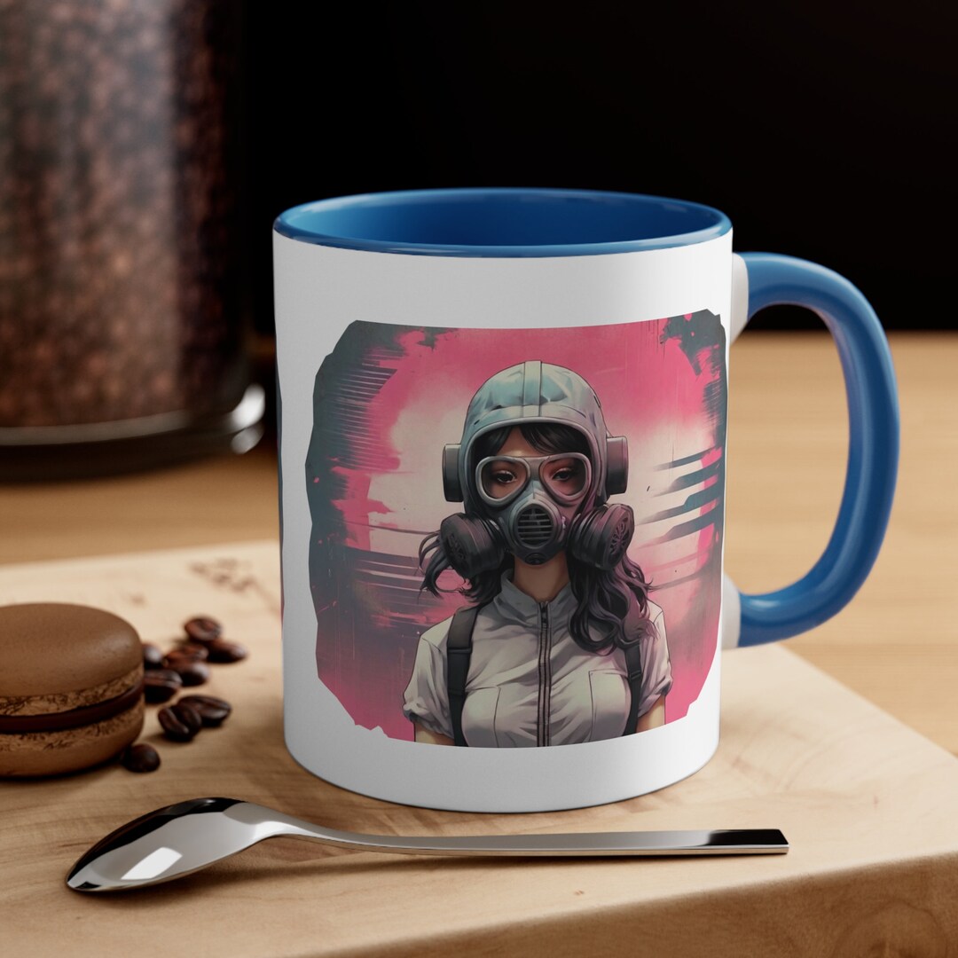 Cyberpunk Vaporwave Gas Mask Accent Coffee Mug, 11oz - Etsy