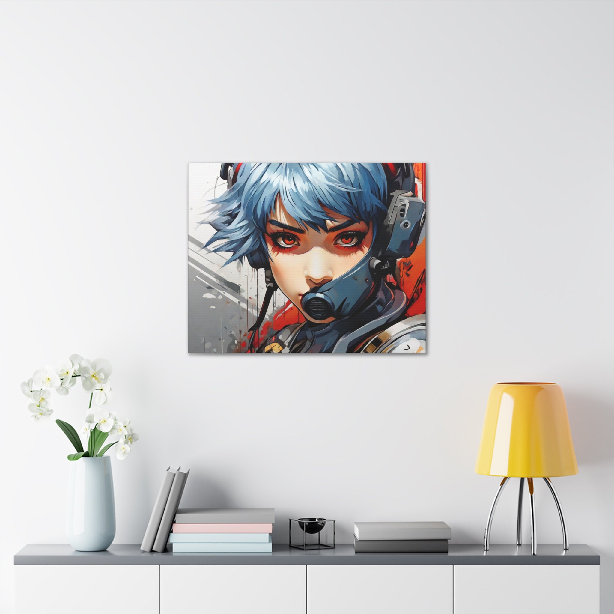 Blue Anime Space Hero 1canvas Gallery Wraps - Etsy