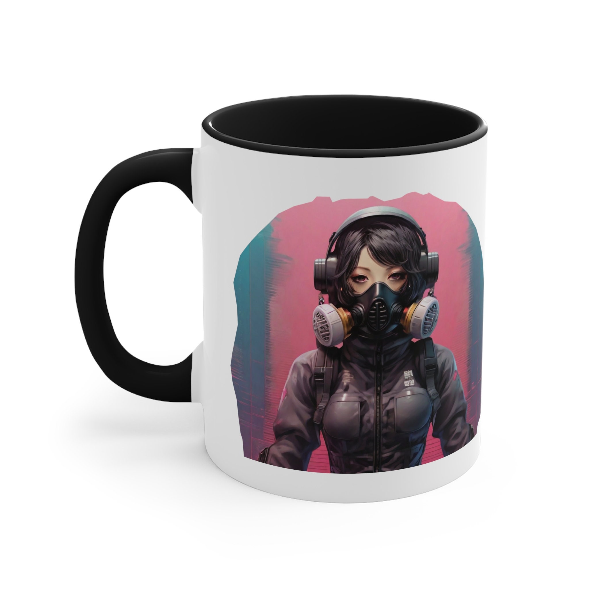 Cyberpunk Vaporwave Gas Mask Accent Coffee Mug, 11oz - Etsy
