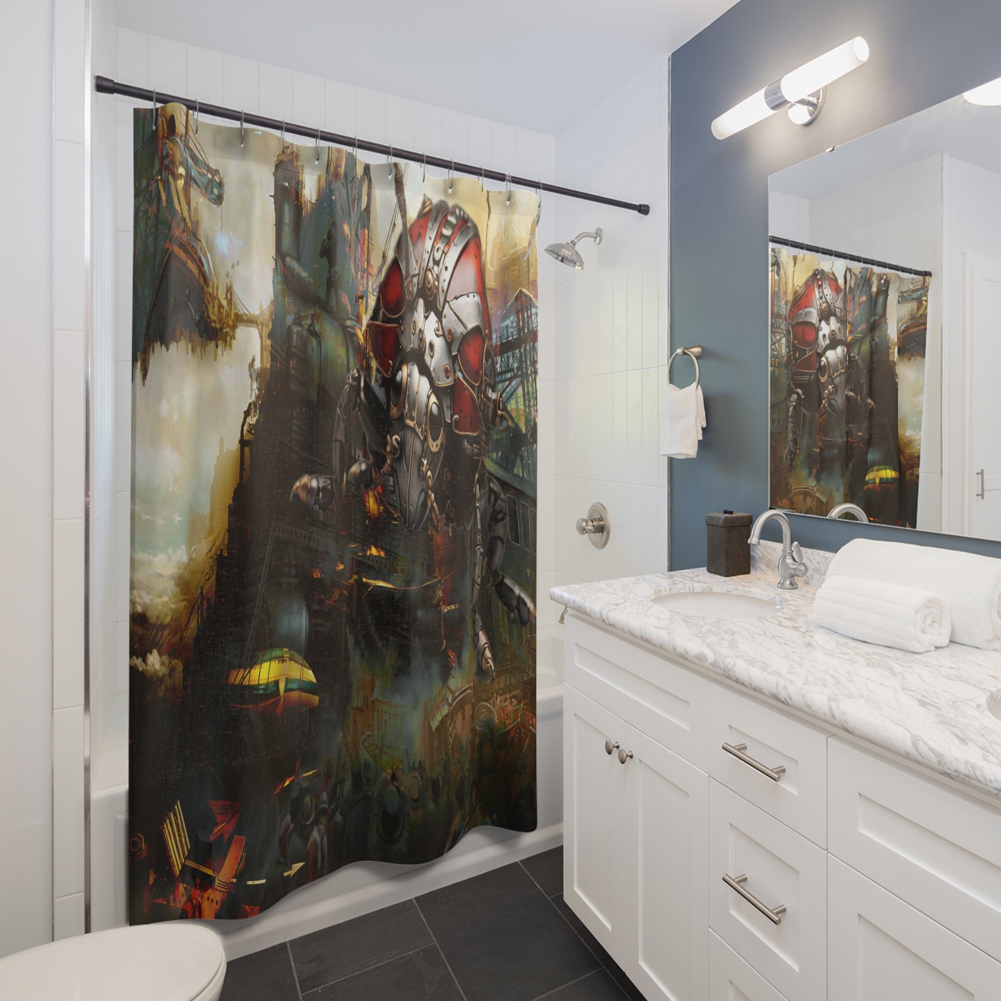 Armored Steampunk Lady Bug Terror Shower Curtains - Etsy