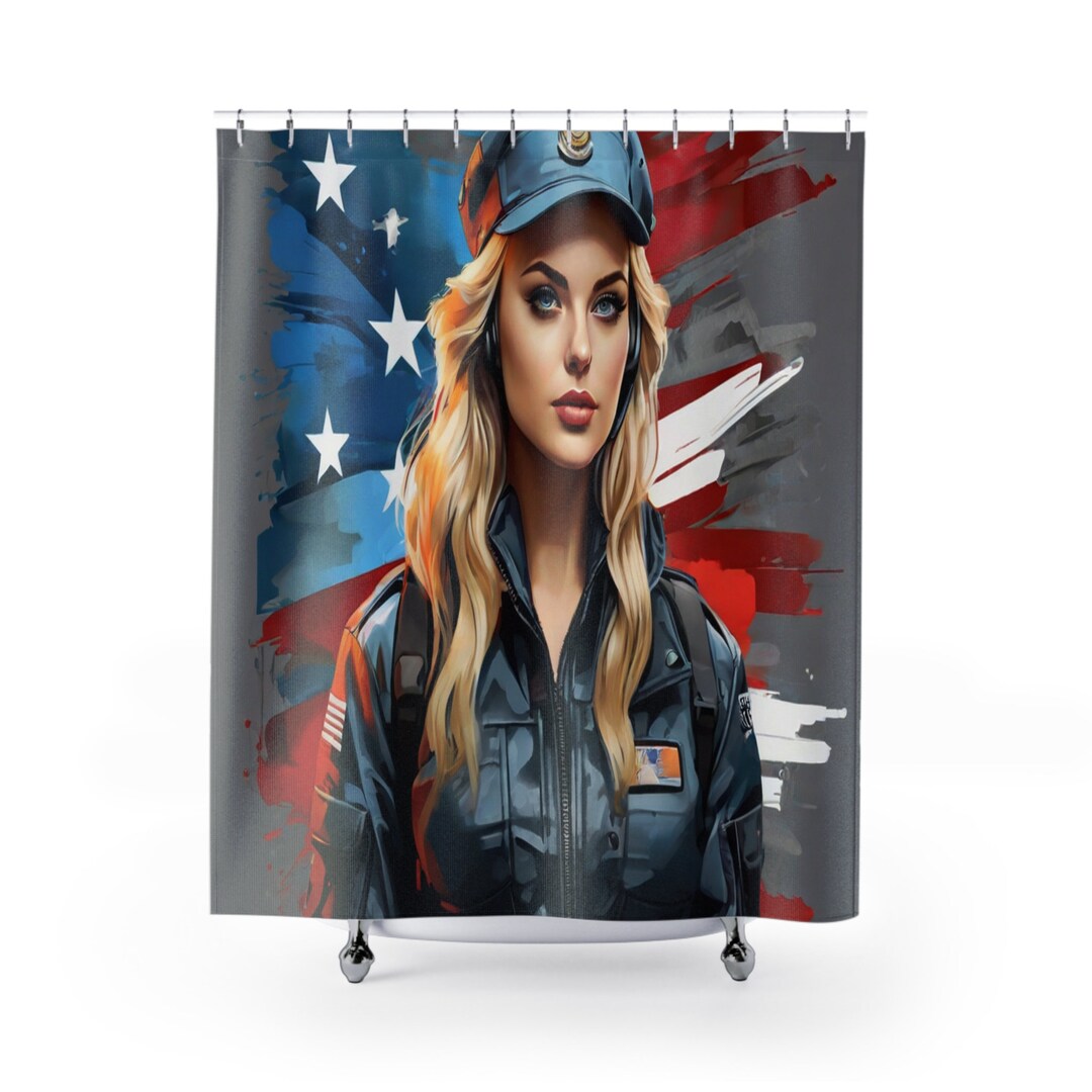 Patriot Female War Hero Shower Curtains - Etsy