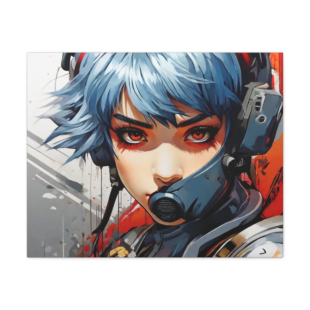 Blue Anime Space Hero 1canvas Gallery Wraps - Etsy