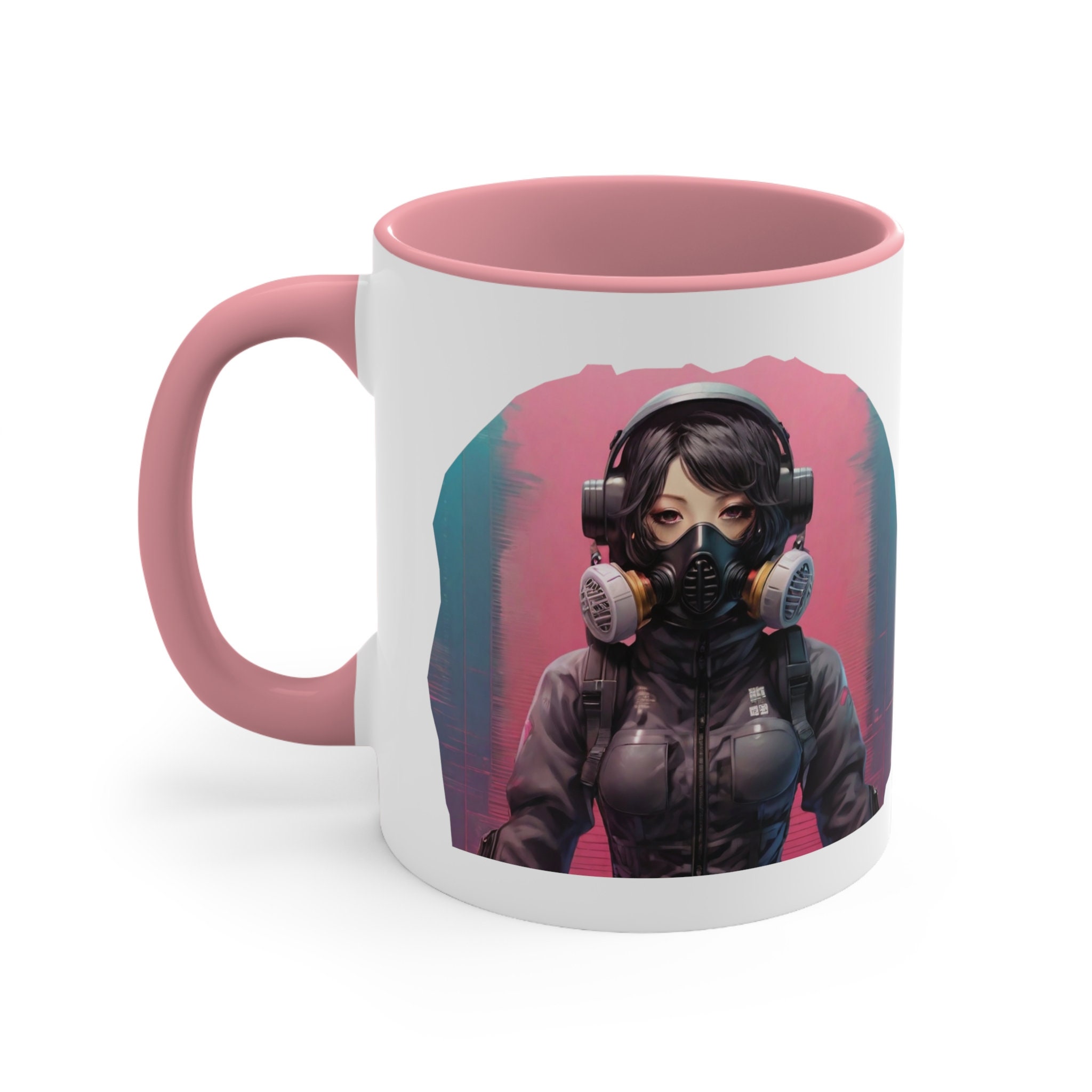 Cyberpunk Vaporwave Gas Mask Accent Coffee Mug, 11oz - Etsy
