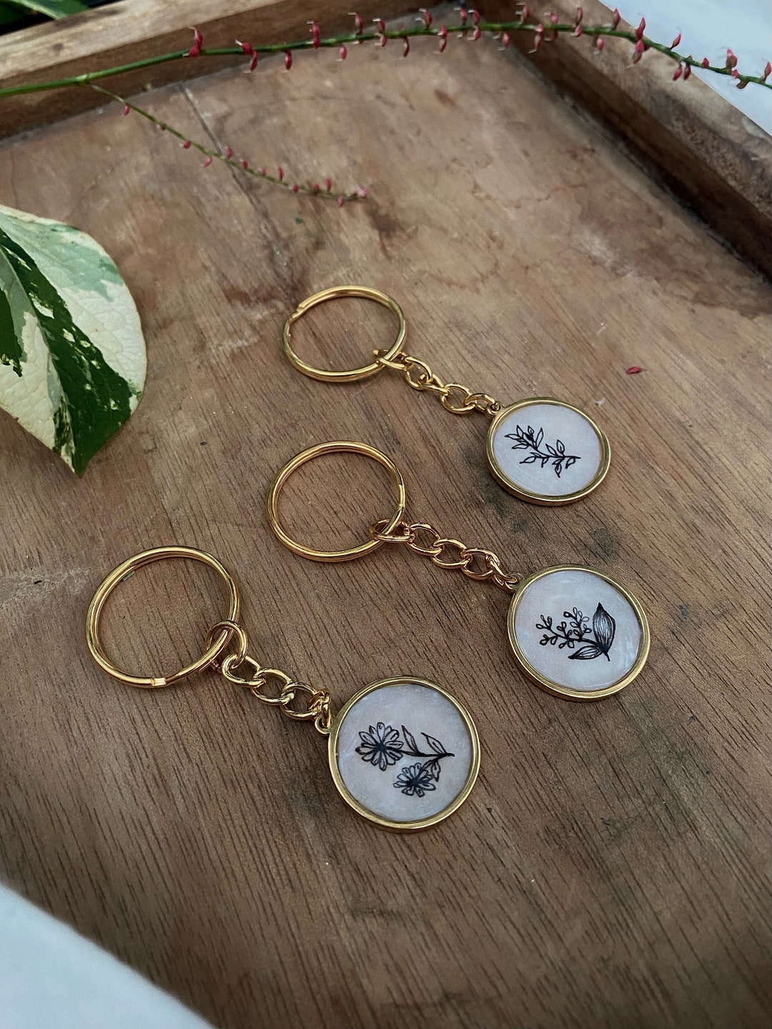 Field Sketch and Botanical Keychains - Etsy