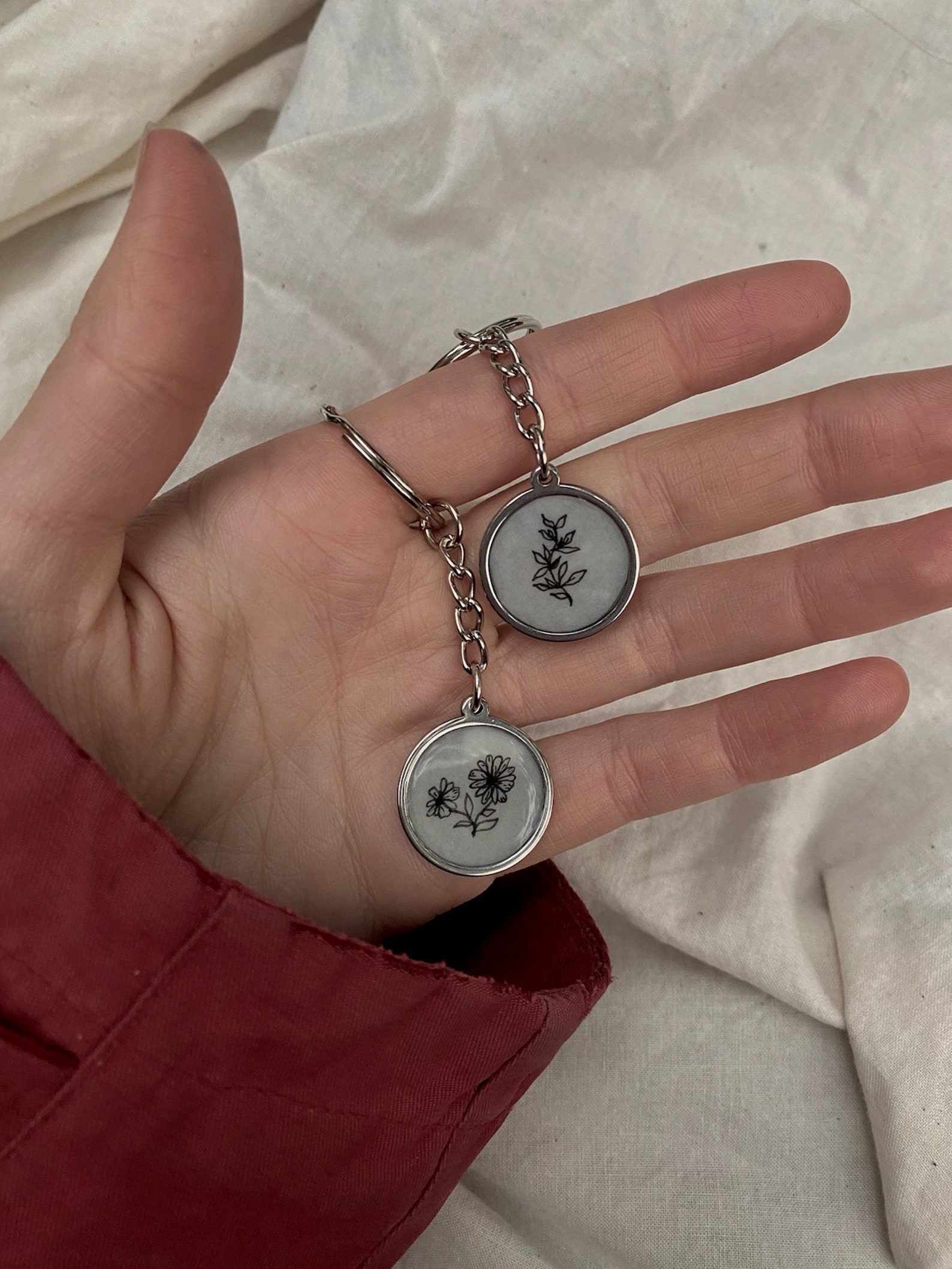 Field Sketch and Botanical Keychains - Etsy