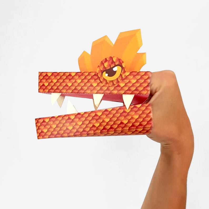 Printable Golden Dragon Puppet - Gilded Fang - Etsy
