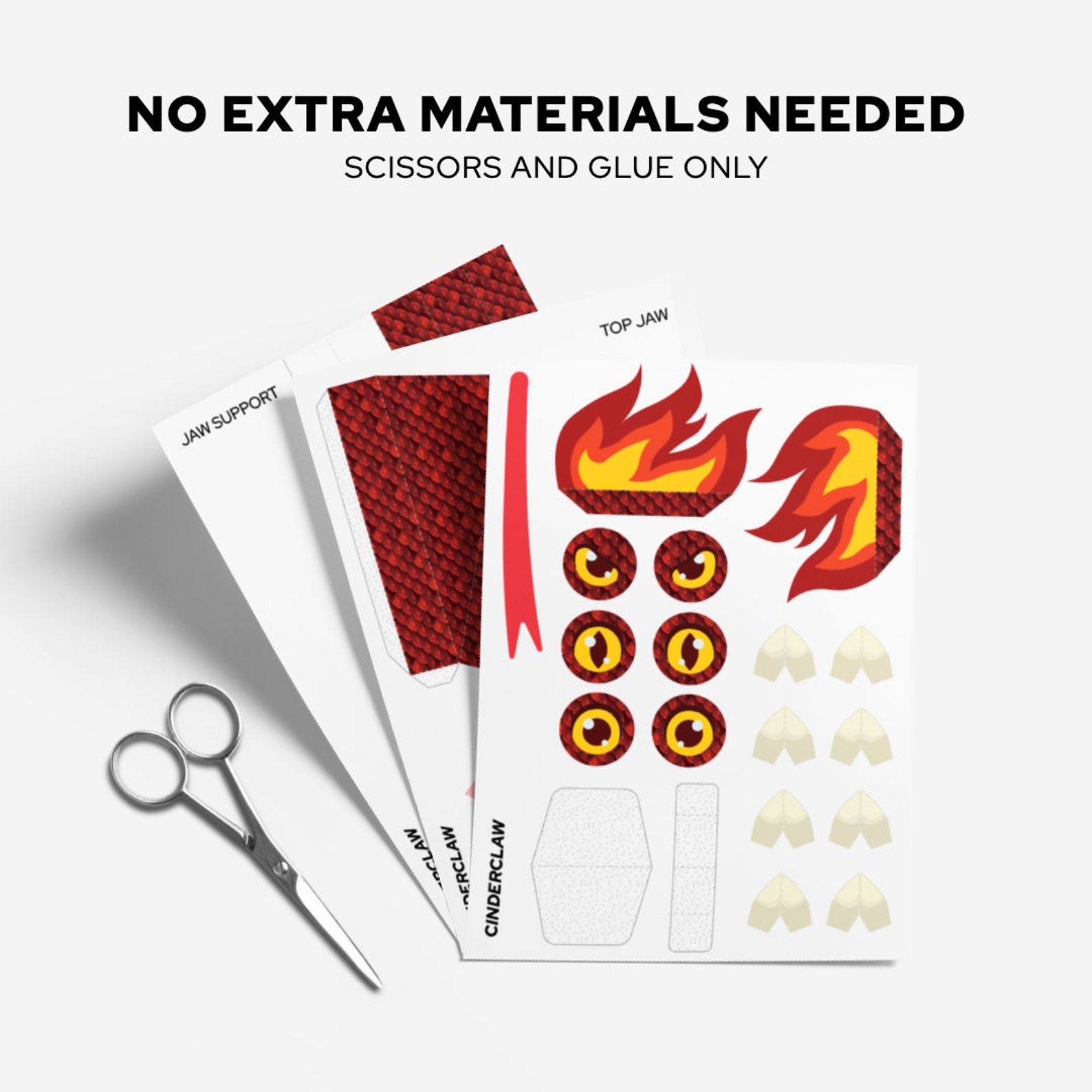 Printable Fire Dragon Puppet - Cinder Claw - Etsy