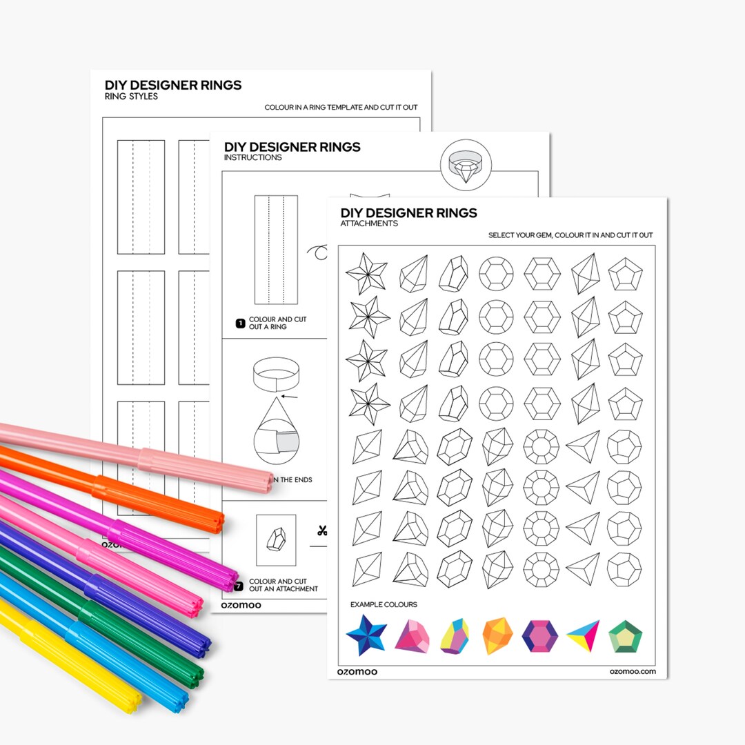 Printable Colouring Rings Template - Design Your Own - Adjustable Sizes ...
