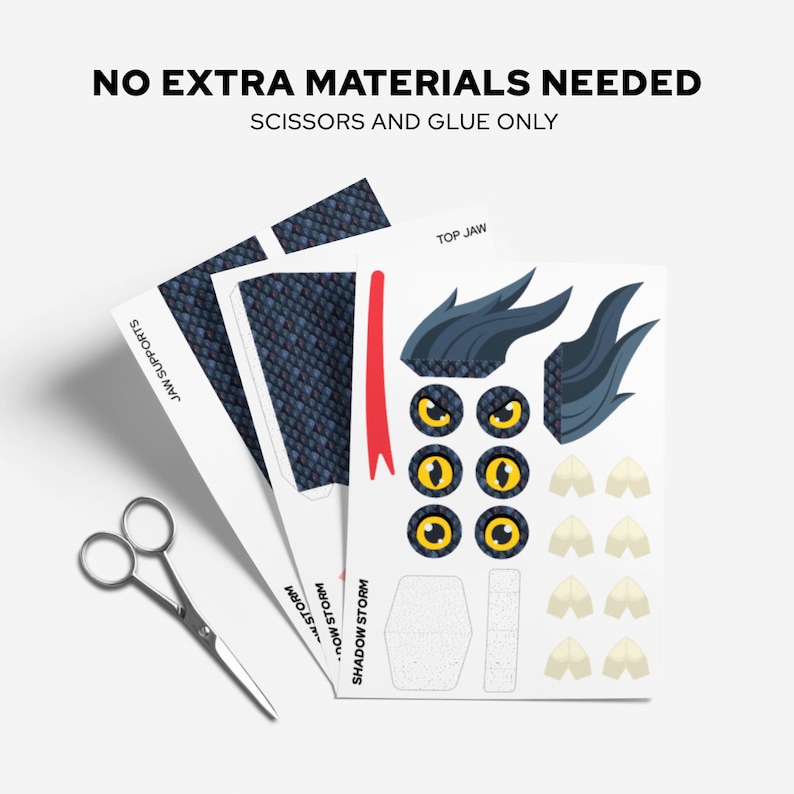 Printable Night Dragon Puppet - Shadow Storm - Etsy