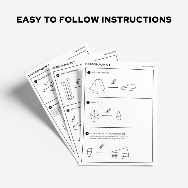 Printable Dragon Puppet - Design Your Own - Etsy