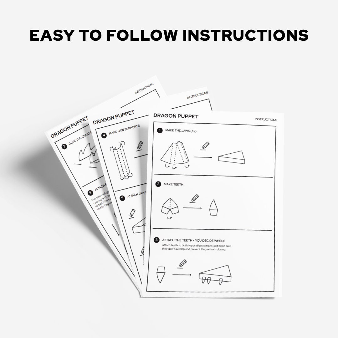 Printable Dragon Puppet - Design Your Own - Etsy