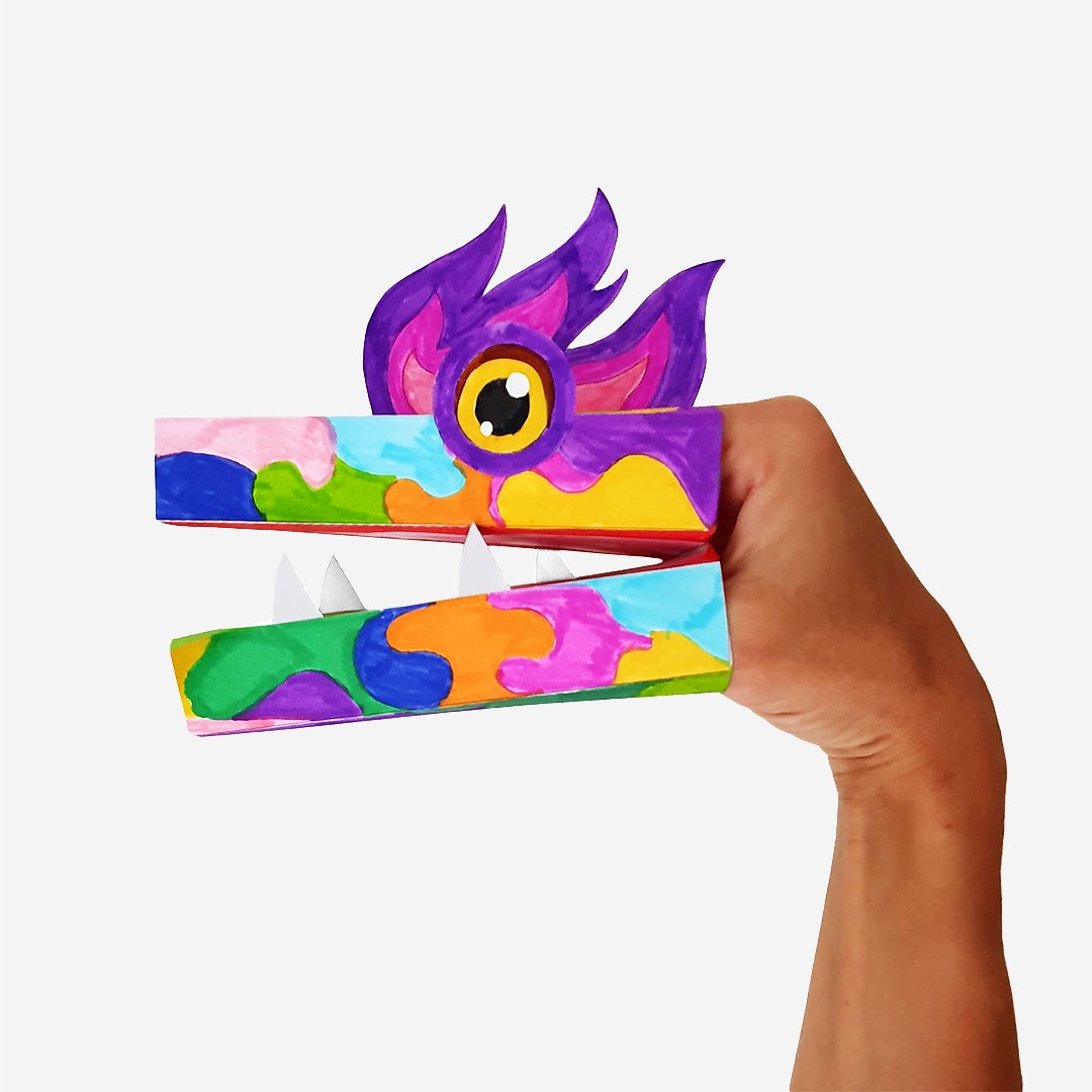 Printable Dragon Puppet - Design Your Own - Etsy
