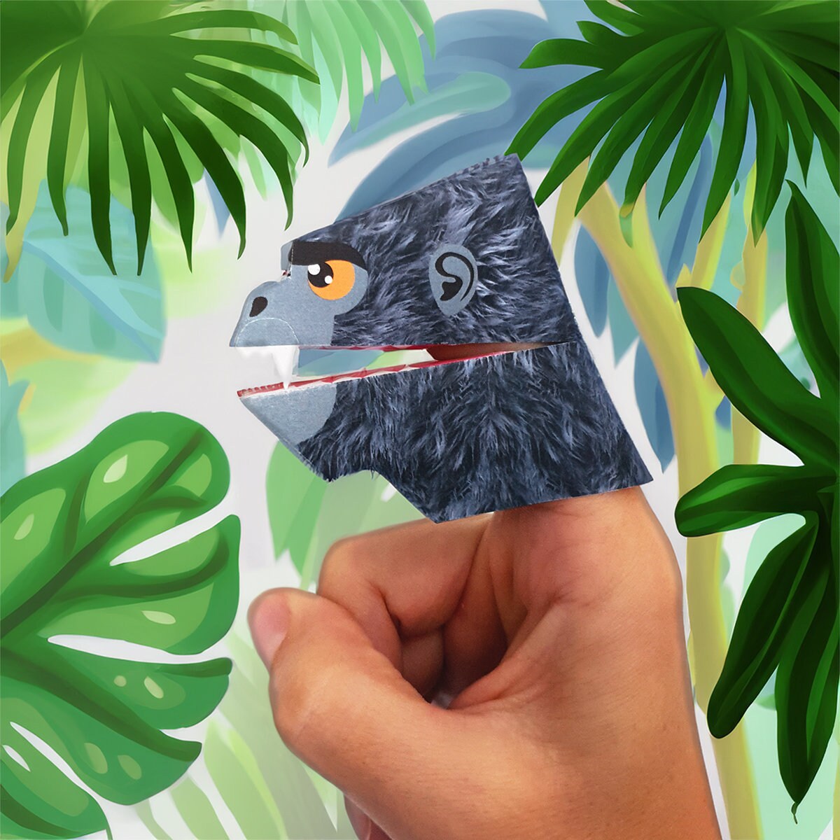 King Kong - Printable Finger Puppet Template - Etsy