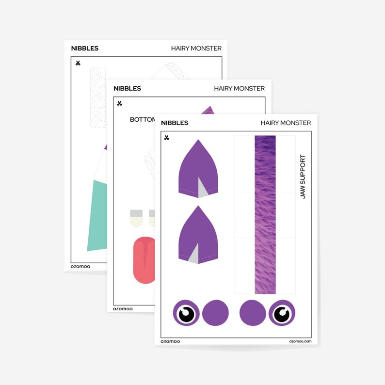 Printable Monster Hand Puppet Nibbles, DIY Paper Puppet, Kids Craft ...