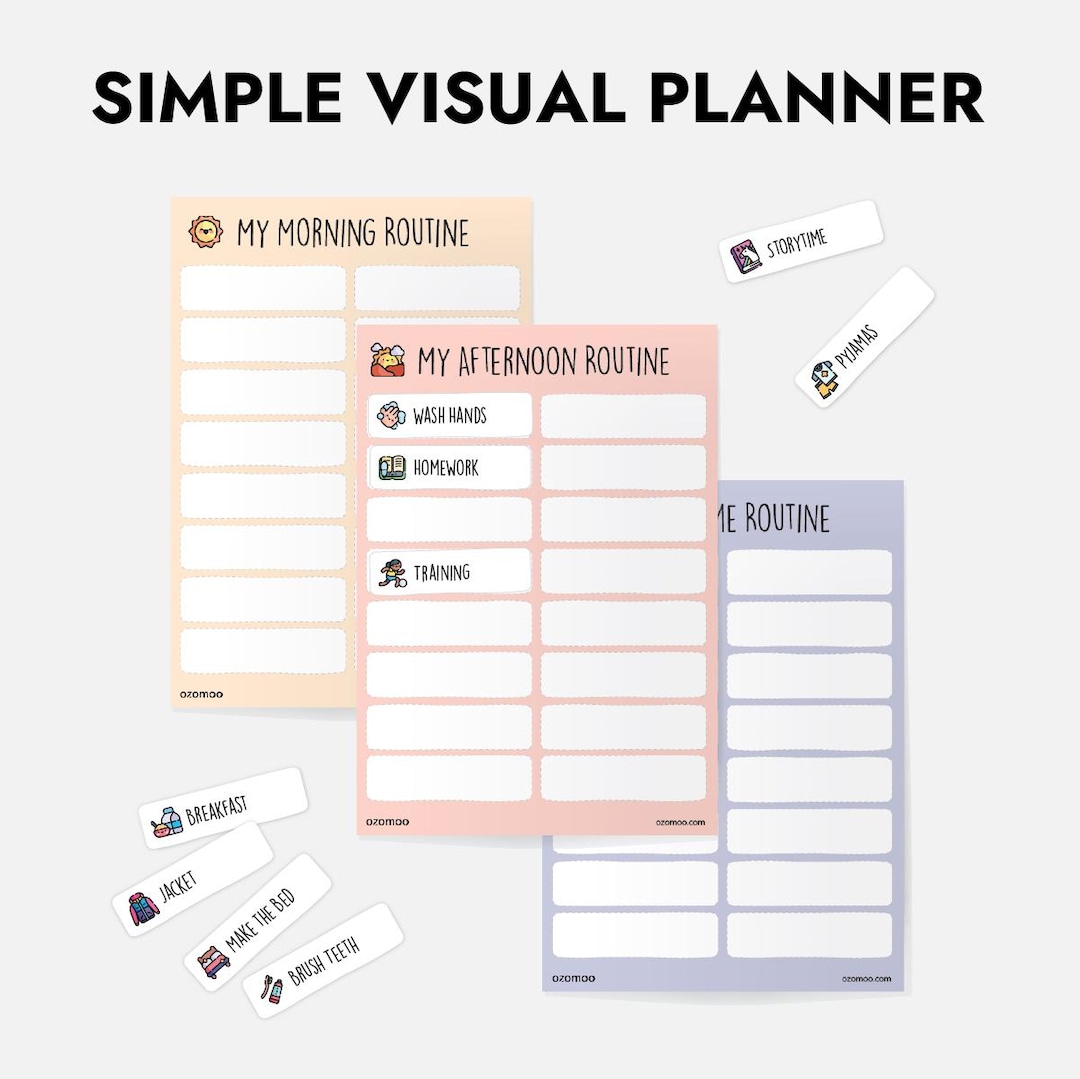 Customisable Kids Routine Chart - Visual To-do List for ADHD ...