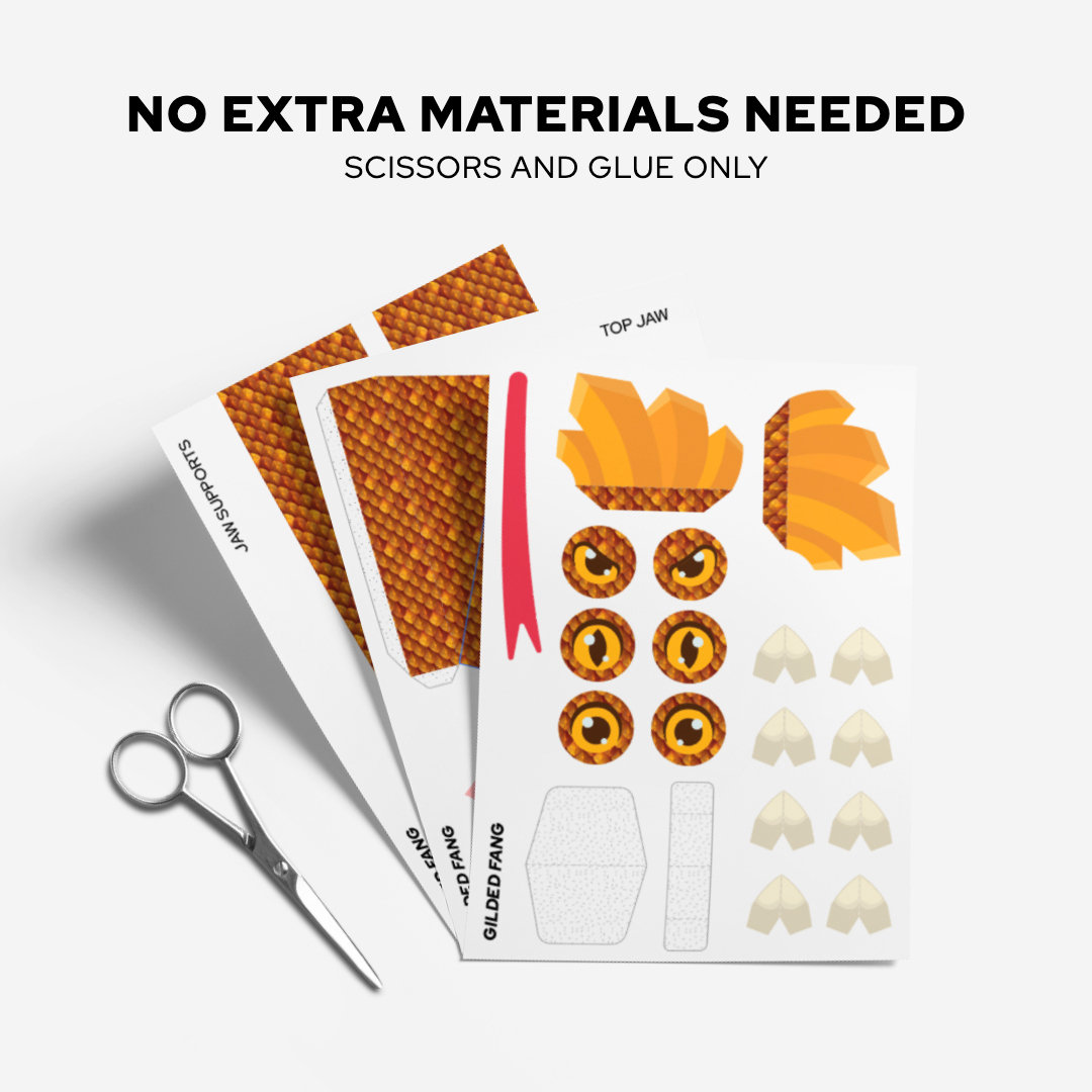 Printable Golden Dragon Puppet - Gilded Fang - Etsy