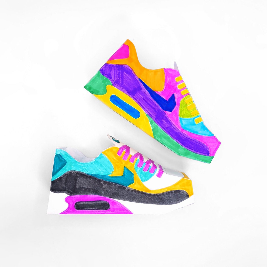 Design Your Own 3D Paper Sneakers: Printable Templates (digital ...