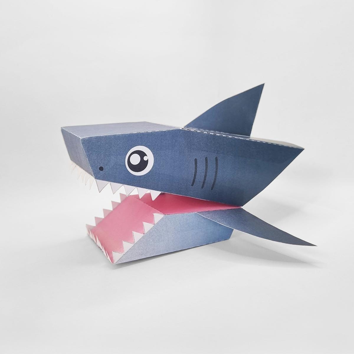 Mini Megalodon Printable Shark Puppet, Kids Paper Craft Activity ...