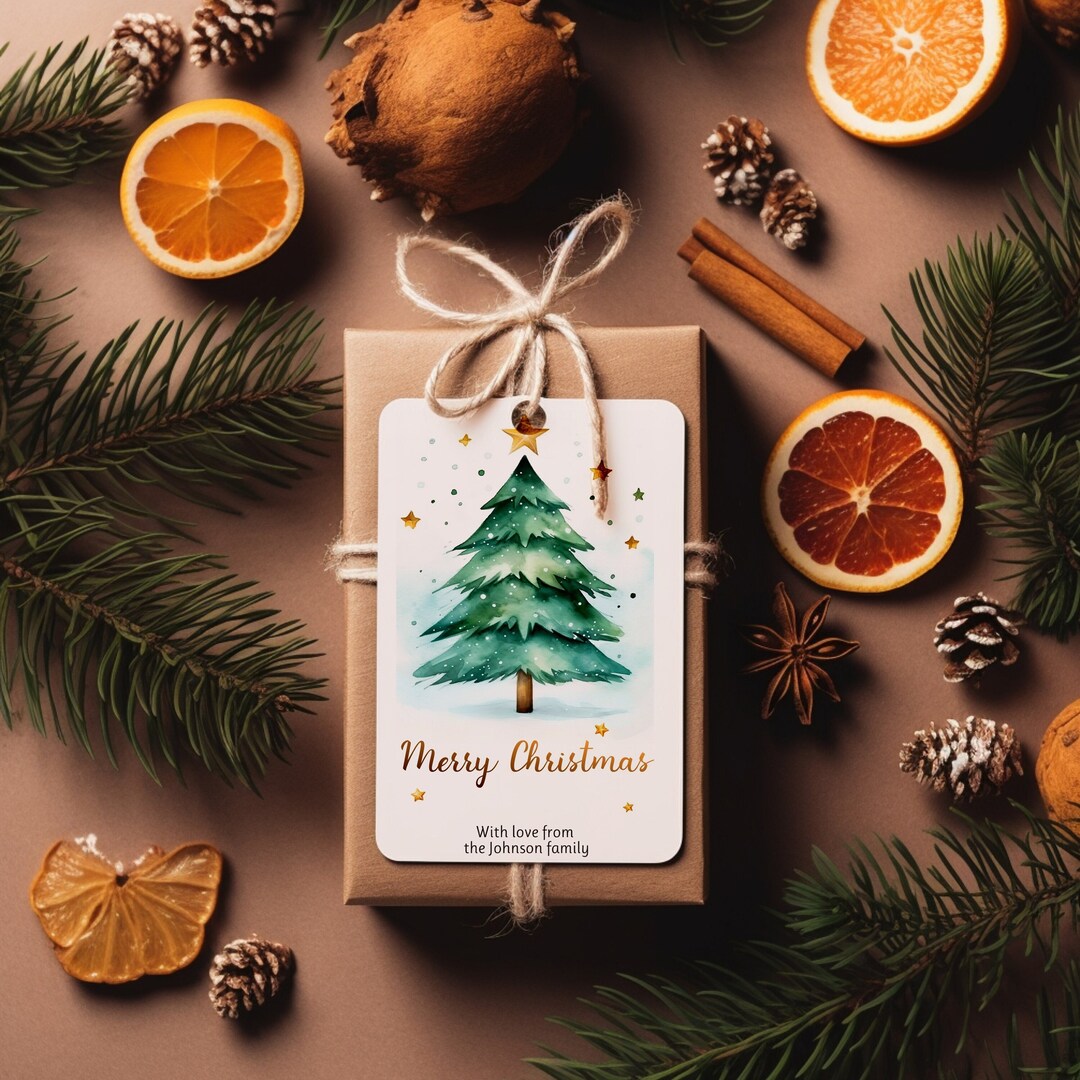 Editable Christmas Favor Tags Holiday Gift Tags Merry Christmas Holiday ...