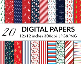 Christmas Digital Paper, Holiday Scrapbook Papers, Snowflake Wallpaper ...