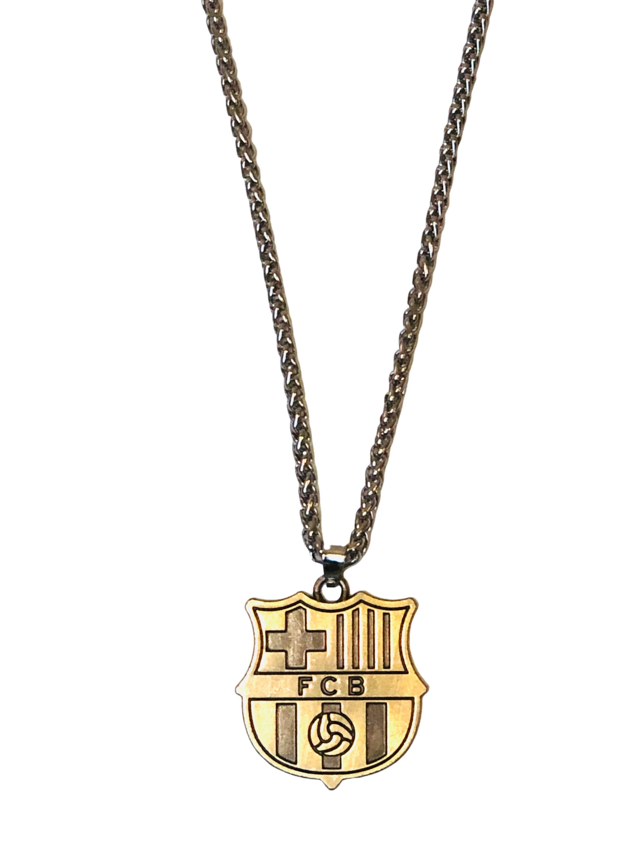 FC Barcelona Necklace Soccer Chain and Team Badge Pendant - Etsy