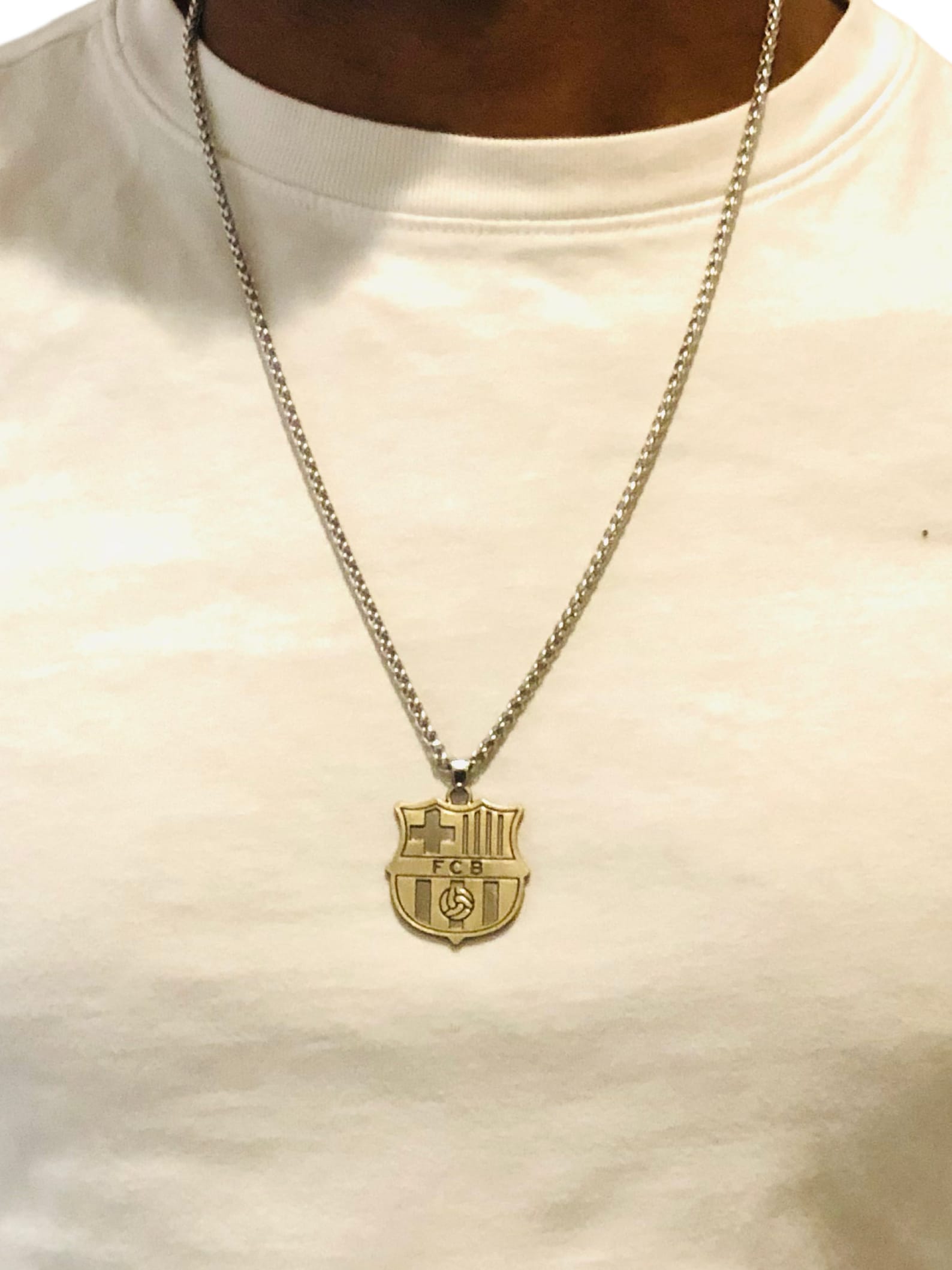 FC Barcelona Necklace Soccer Chain and Team Badge Pendant - Etsy