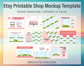 Etsy Shop Printable Mockup, Editable PDF Template, Digital Download ...