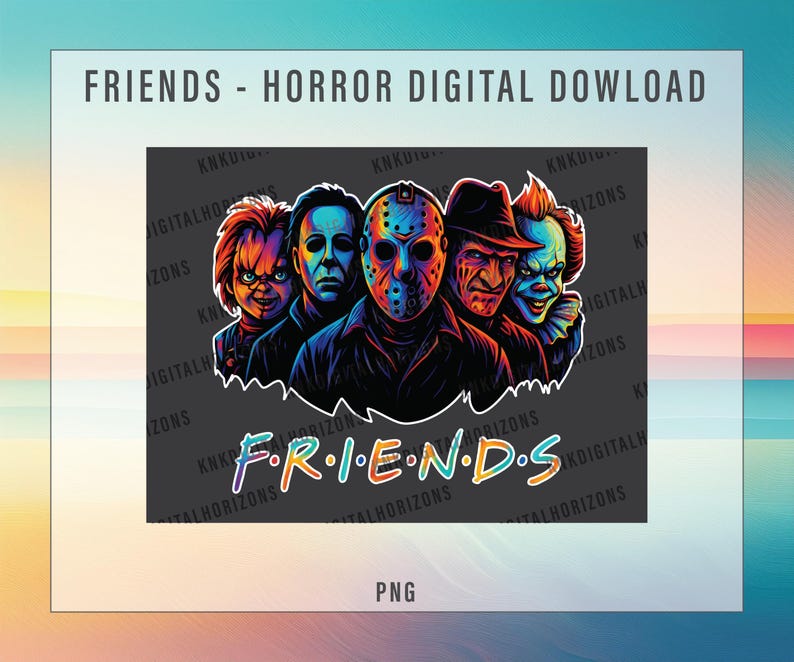 Horror Friends Shirt Design - Digital PNG Download for Creepy Halloween ...