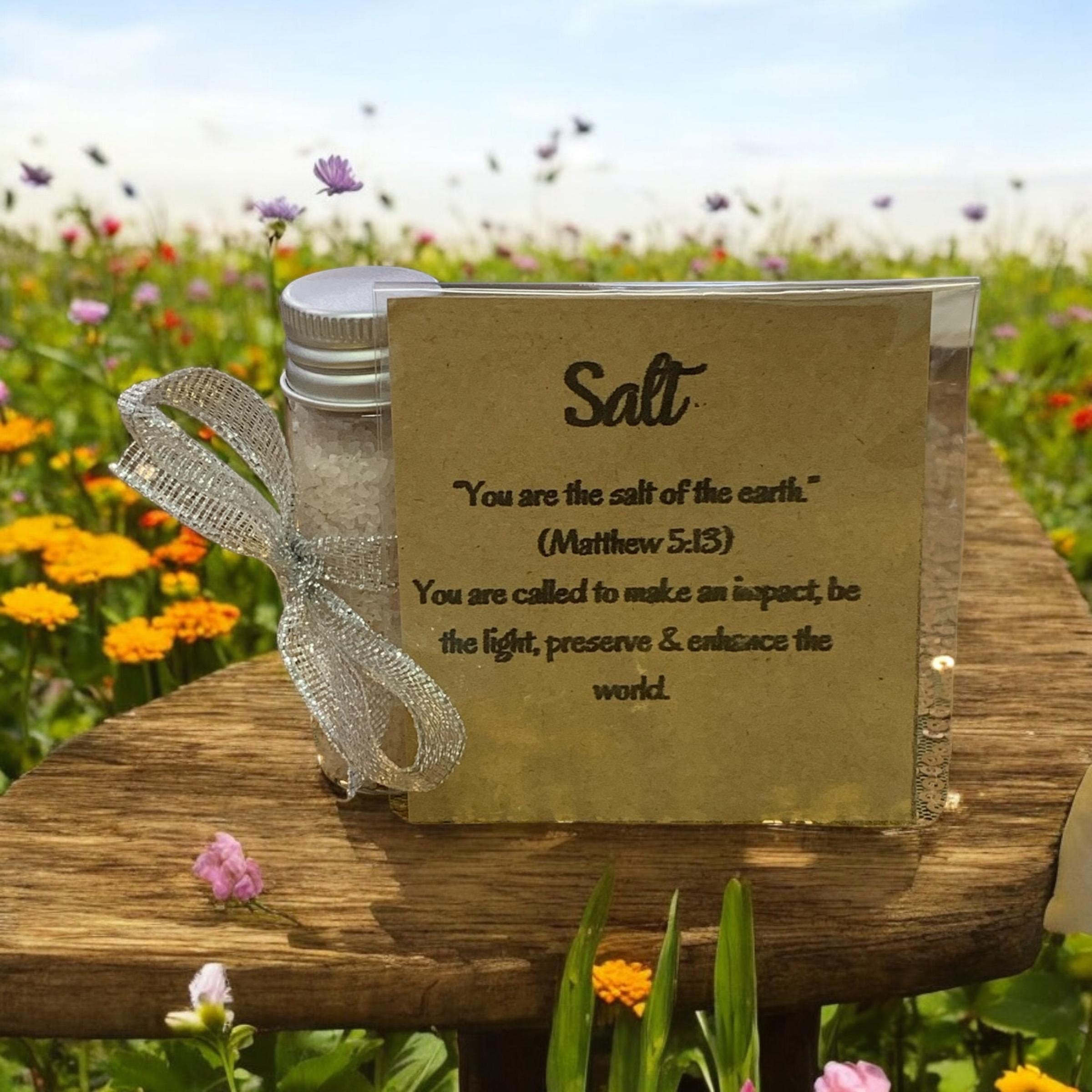 Salt of the Earth Salt Glitter Container in Gift Bag Christian Bible ...