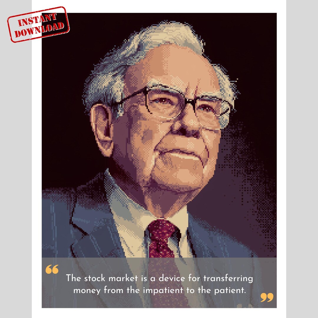 Warren Buffett Pixel Art Print - Etsy